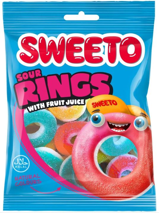 Sweeto Sour Rings 80g | One Stop British Shop