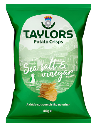 Taylors Sea Salt & Vinegar Crisps 40g | One Stop British Shop