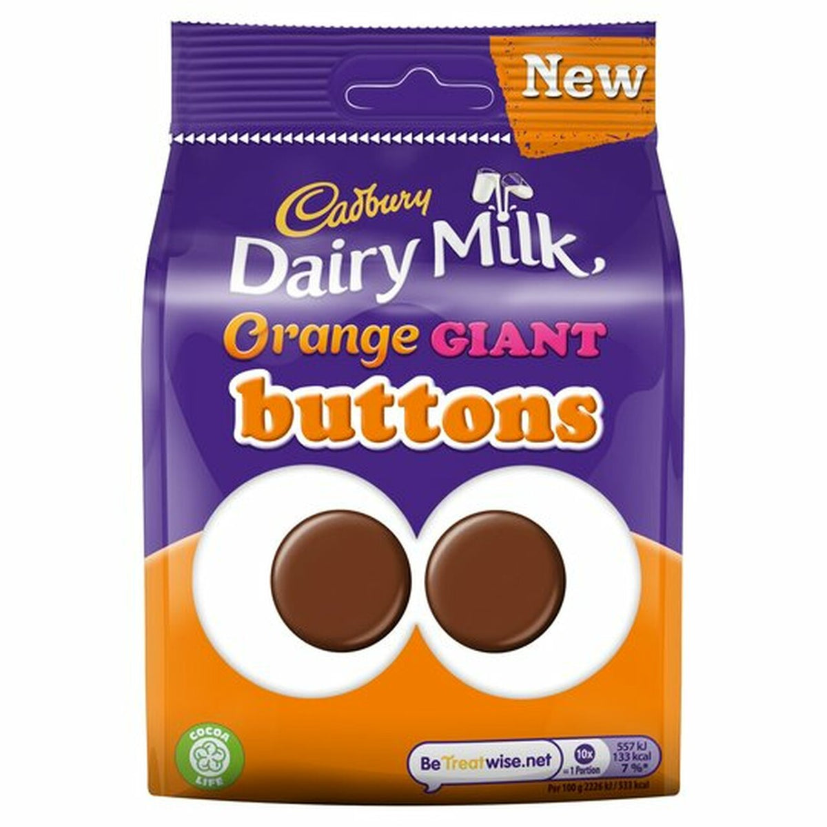 Cadbury Orange Giant Buttons 85g | One Stop British Shop